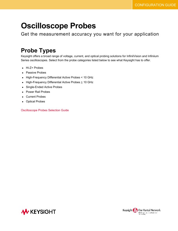 Oscilloscope Probes PDF Asset Page | Keysight